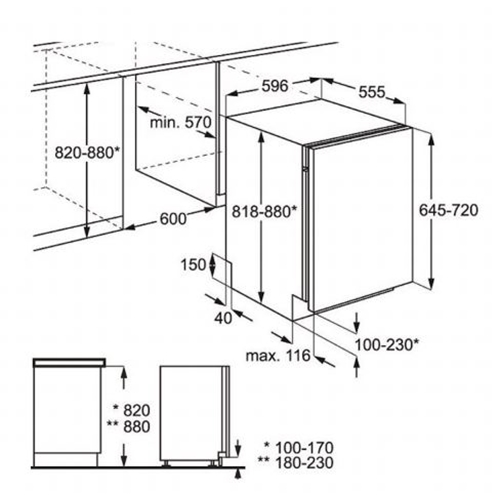 מדיח כלים ‏אינטגרלי מלא רחב נירוסטה ESL5205LO 303588- P1000