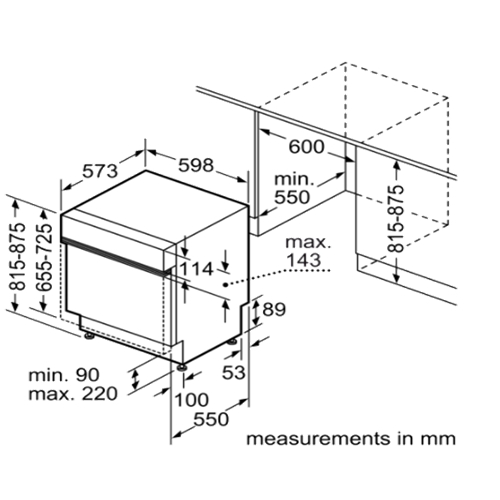 מדיח כלים רחב חצי אינטגרלי SMI6ZDS49E בוש BOSCH 442737- P1000