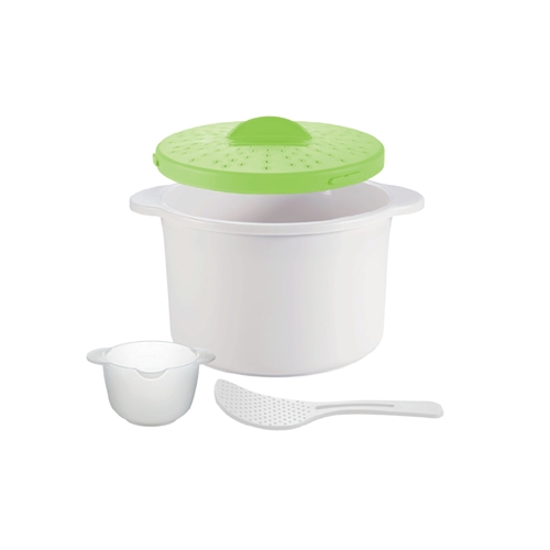 סיר להכנת אורז במיקרוגל עם מכסה מחורר מבית Bpatent 339264- P1000