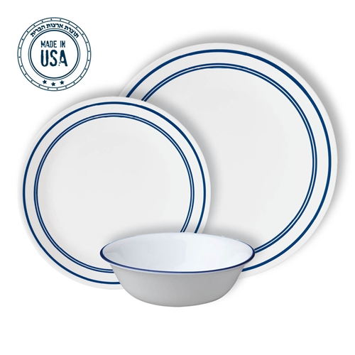 סט צלחות 36 חלקים של קורנינג דגם Classic cafe blue 333333- P1000