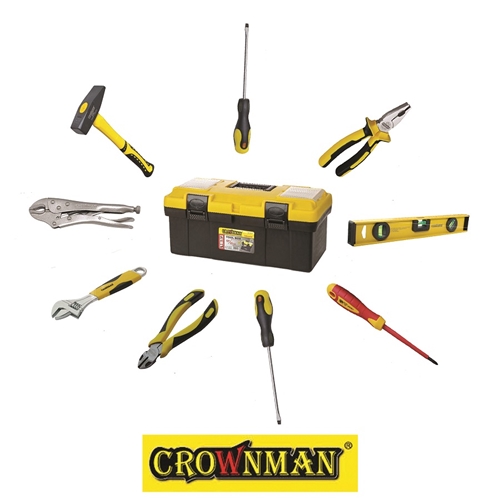 סט כלי עבודה מגוון איכותי הכולל ארגז כלים CROWNMANסט כלי עבודה מגוון ...
