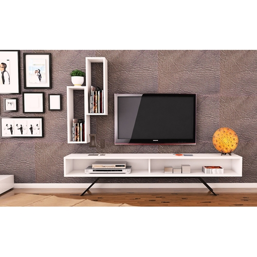 מזנון טלויזיה מעוצב לבן ברוחב 150 ס"מ דגם ליסבון 488637- P1000